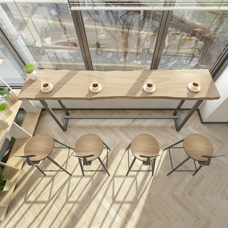 Modern Solid Wood Bar Table Set Rectangular 1/5 Pieces Counter Table ...